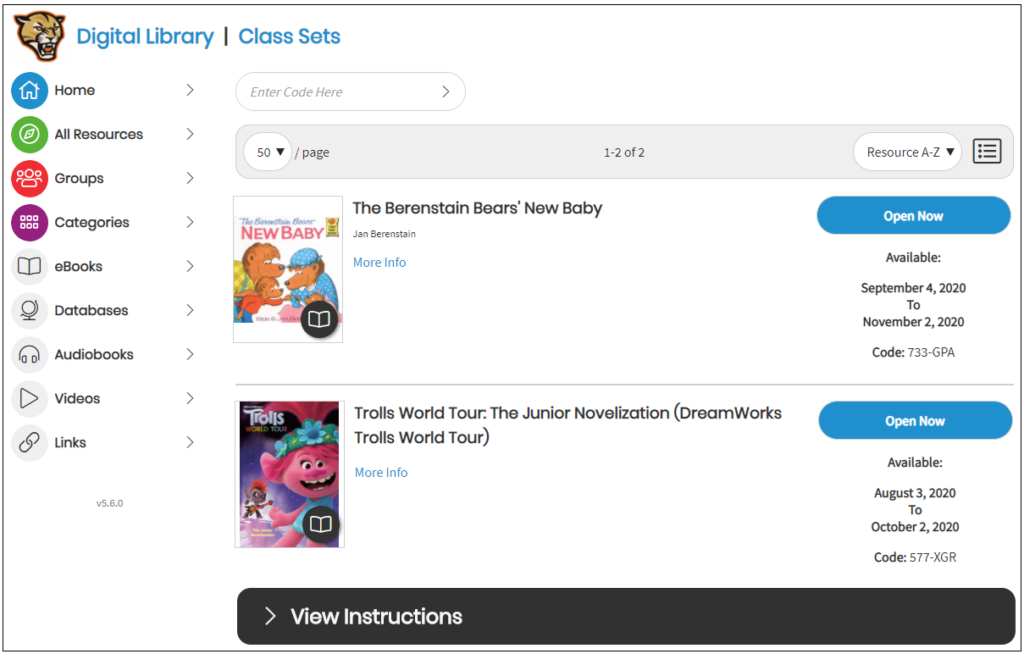 Class Sets – MackinVIA Help